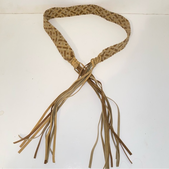 Unbranded | Accessories | Vintage Woven Faux Suede Long Fringe Belt In ...